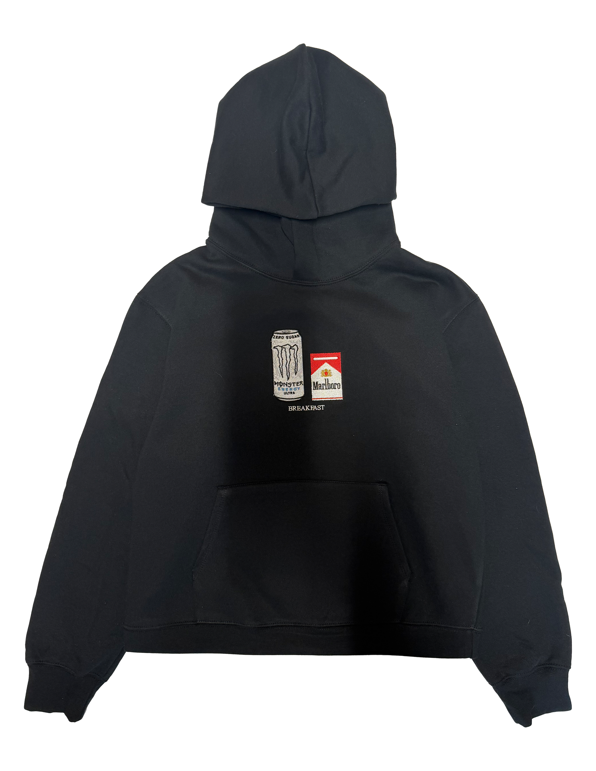 Breakfast Hoodie Black – Average Day Fit